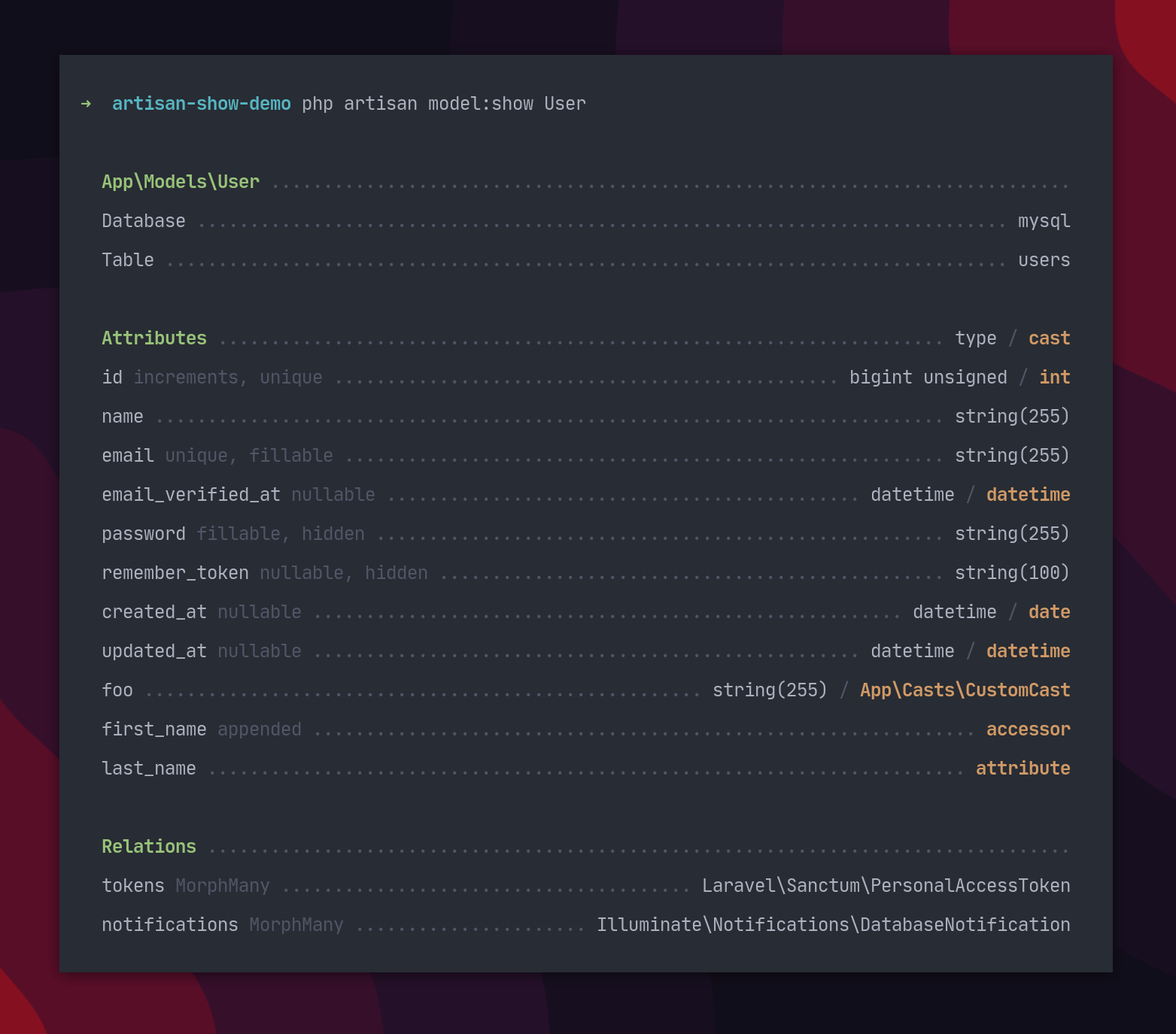 Laravel New model show Command The Laravel Blog